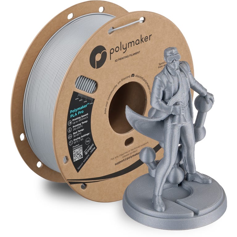 Polymaker PLA Pro Metallic Silver - 3DJake Česká republika