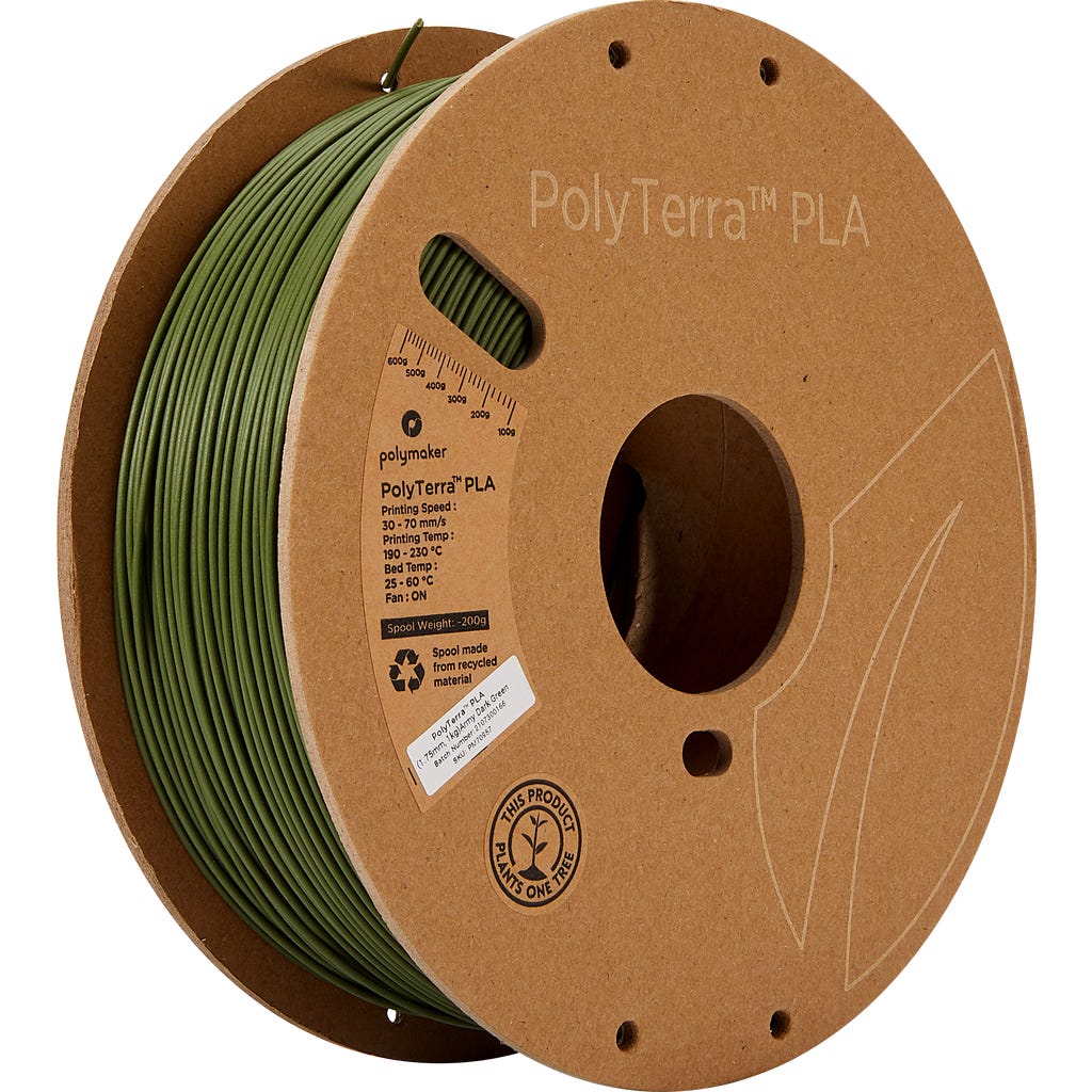Polymaker PolyTerra PLA Army Dark Green - 3DJake Ireland