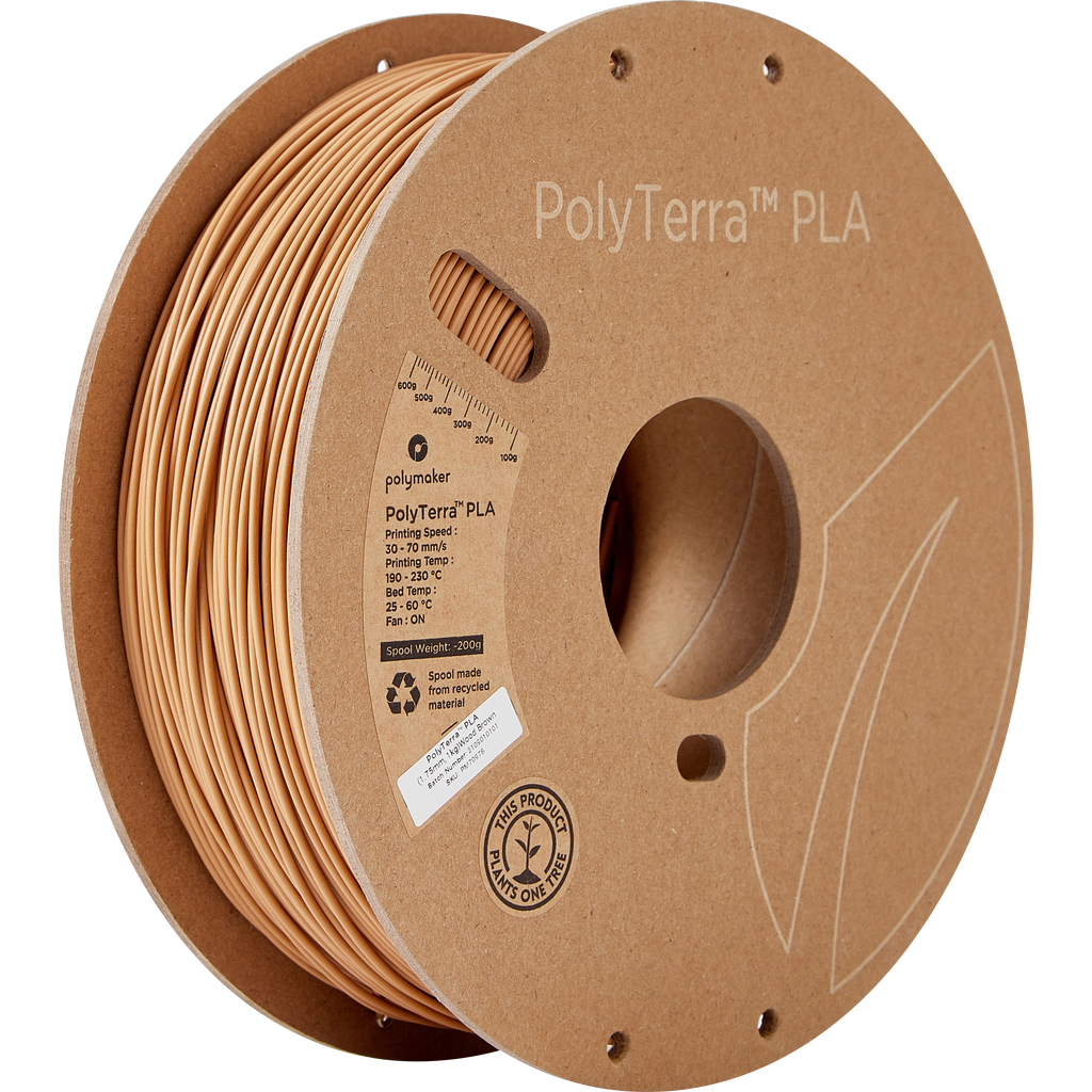 Polymaker PolyTerra PLA Wood Brown - 3DJake Norwegen