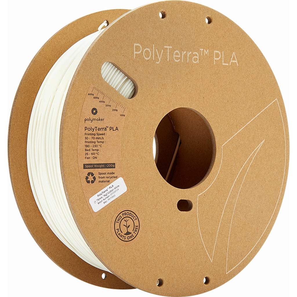 Polymaker PolyTerra PLA Cotton White - 3DJake International