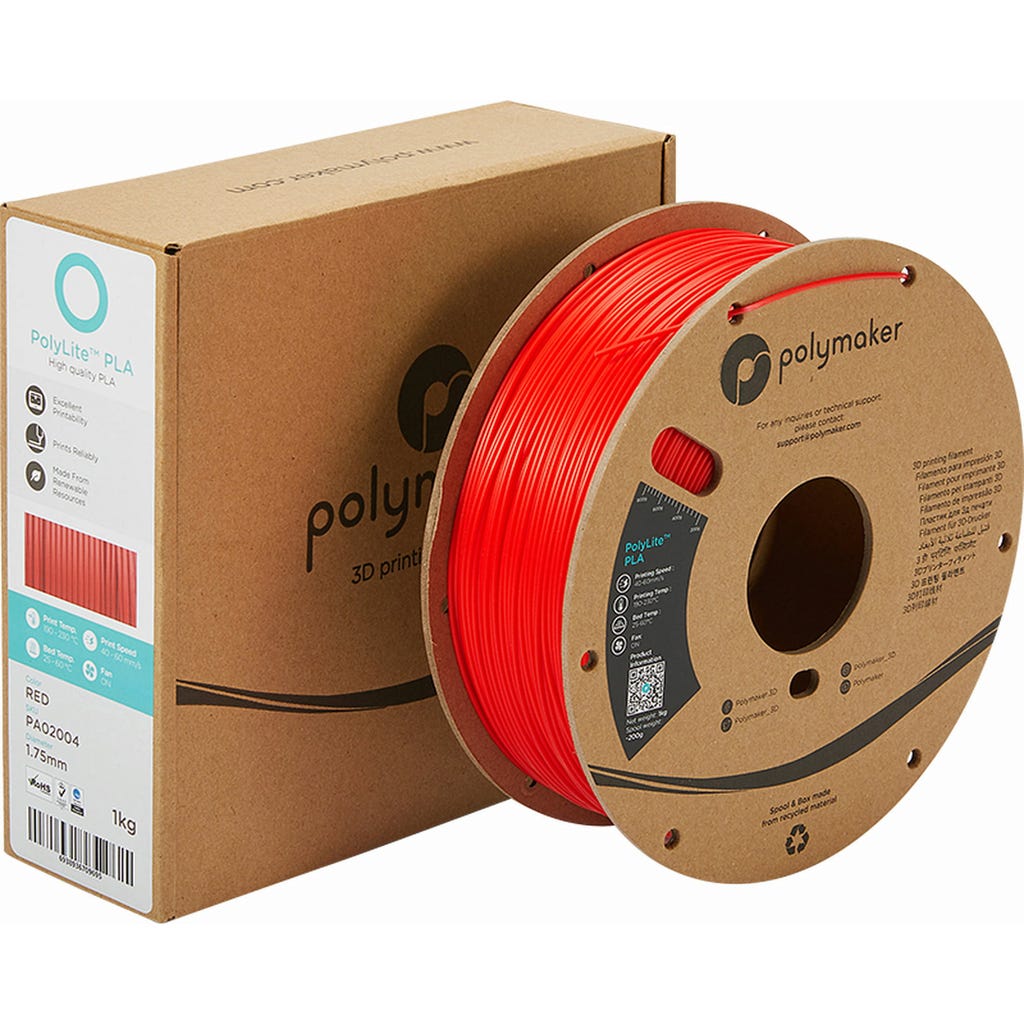 Polymaker PolyLite PLA Red - 3DJake Česká republika