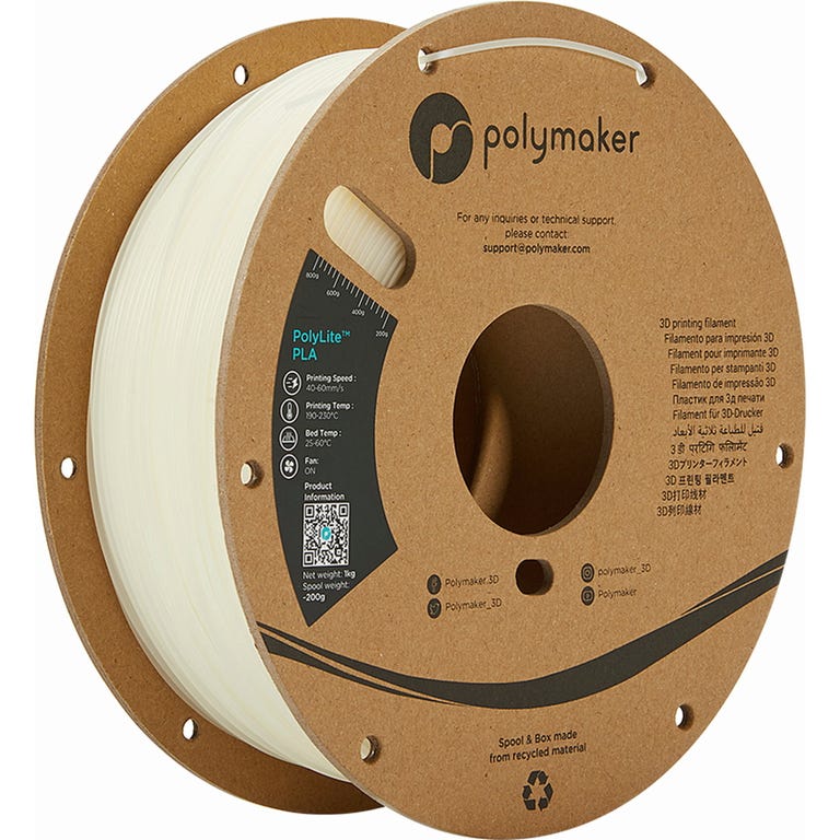 Polymaker PolyLite PLA - Natural - 3DJake Ireland