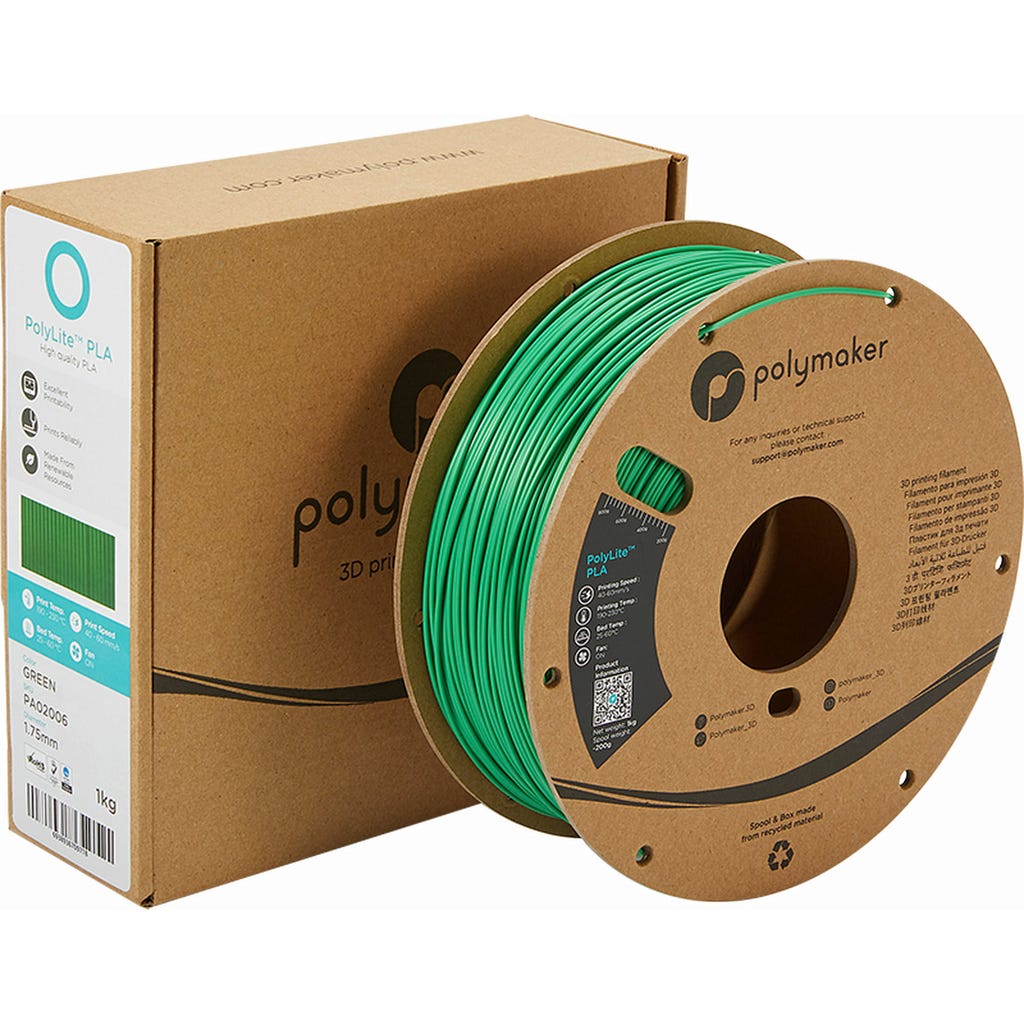 Polymaker PolyLite PLA Green - 3DJake Česká republika