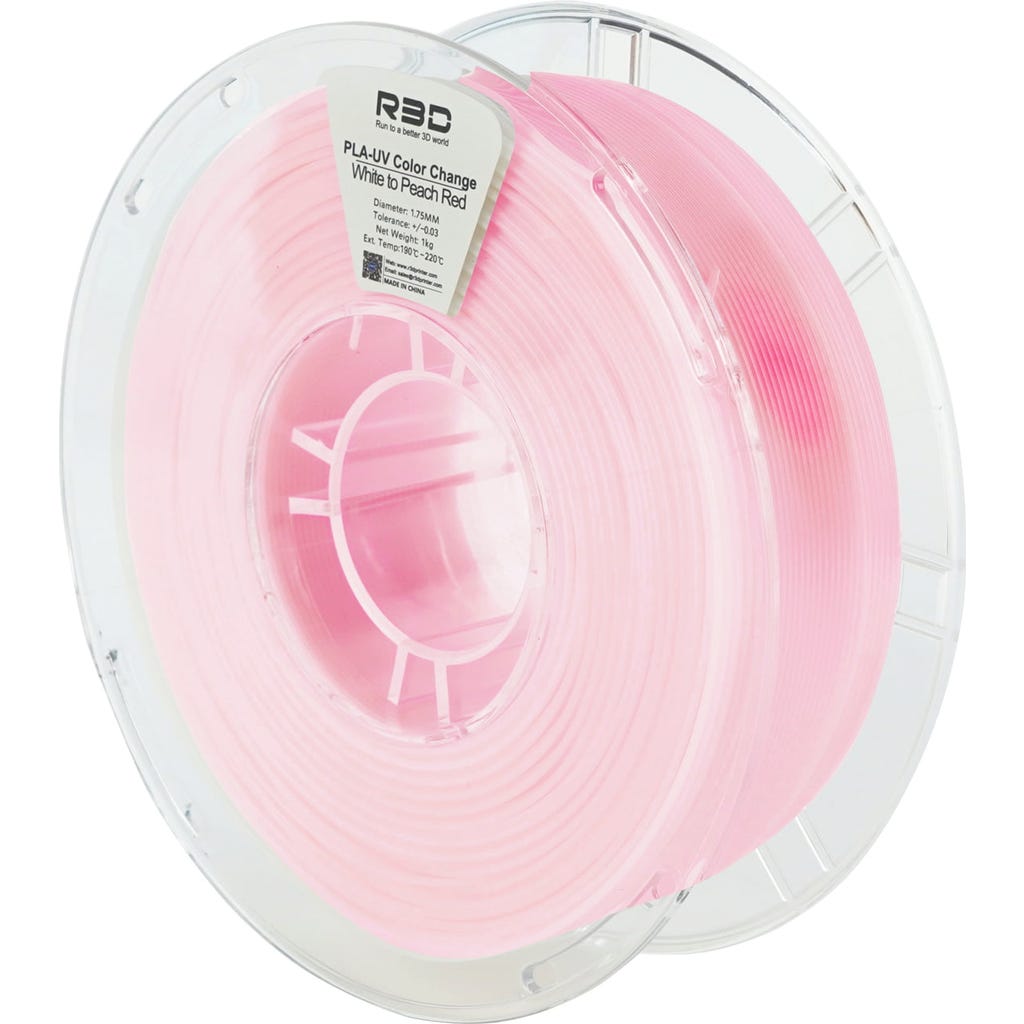 R3D PLA UV Color Change White to Peach Red - 3DJake Österreich