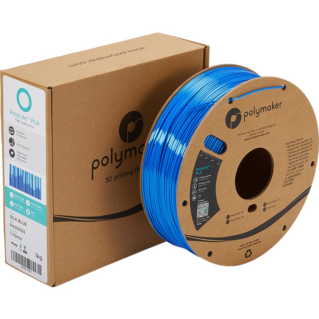 Polymaker PolyLite Silk PLA Blue - 3DJake