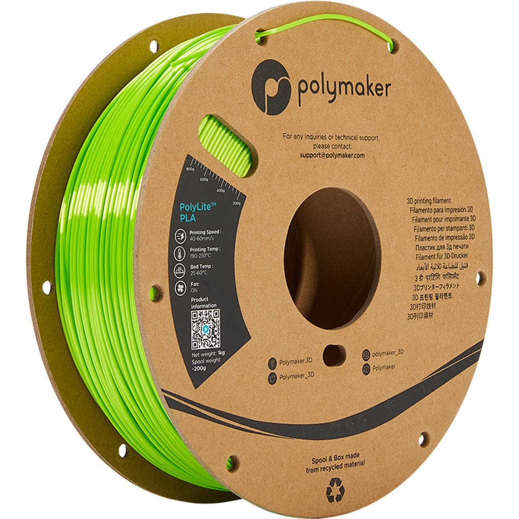 Polymaker PolyLite Silk PLA Lime - 3DJake International