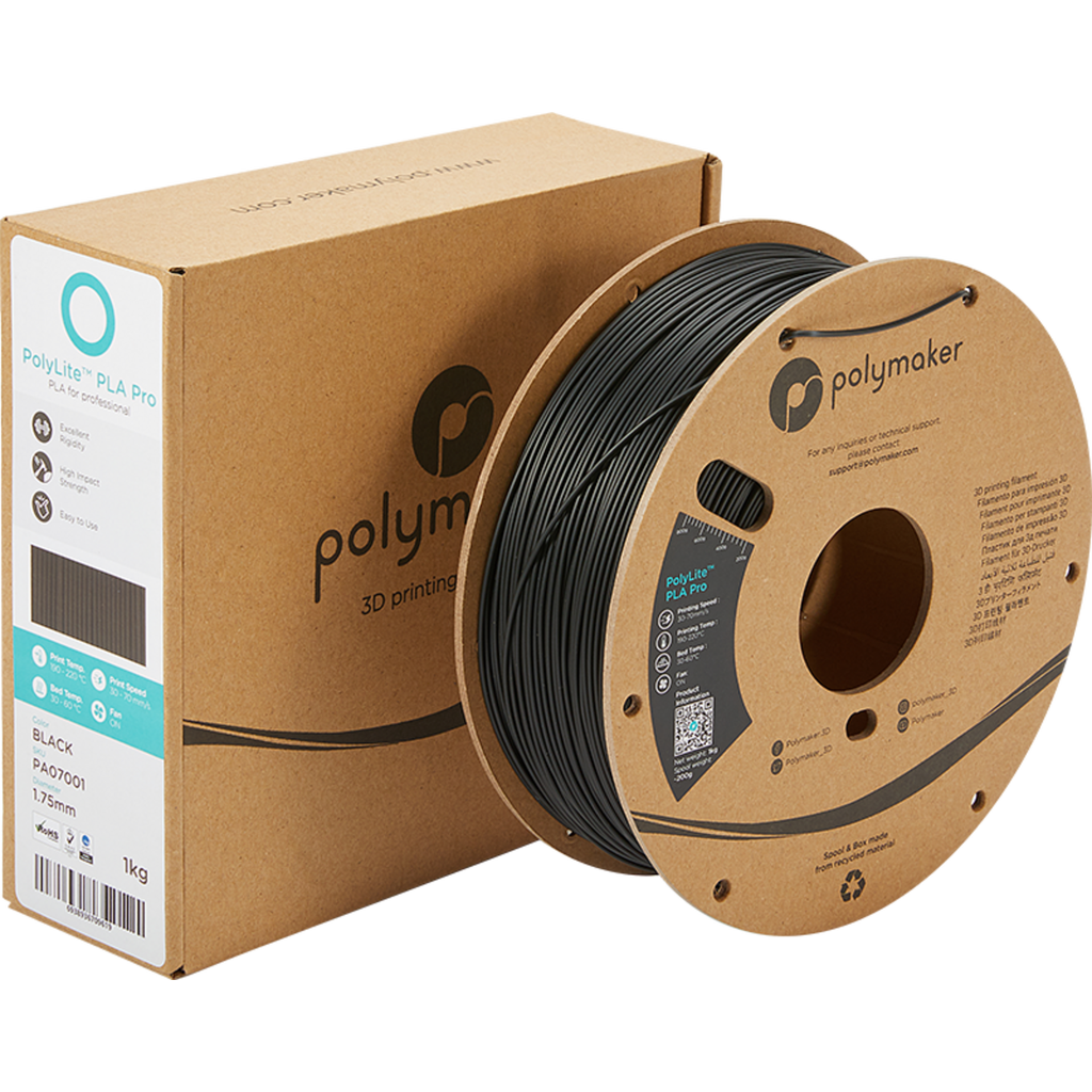 Polymaker PolyLite PLA PRO Black - 3DJake International