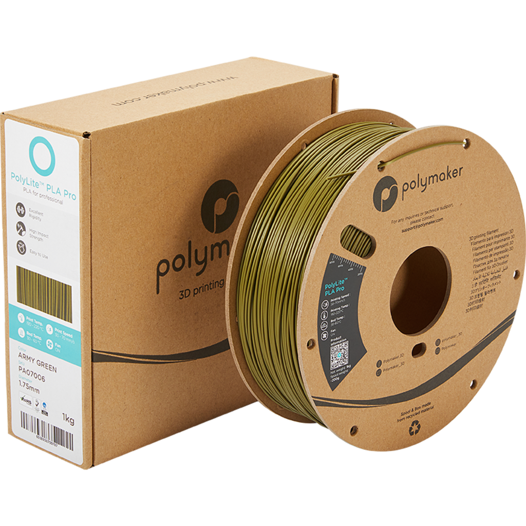 Polymaker PolyLite PLA PRO Army Green - 3DJake International