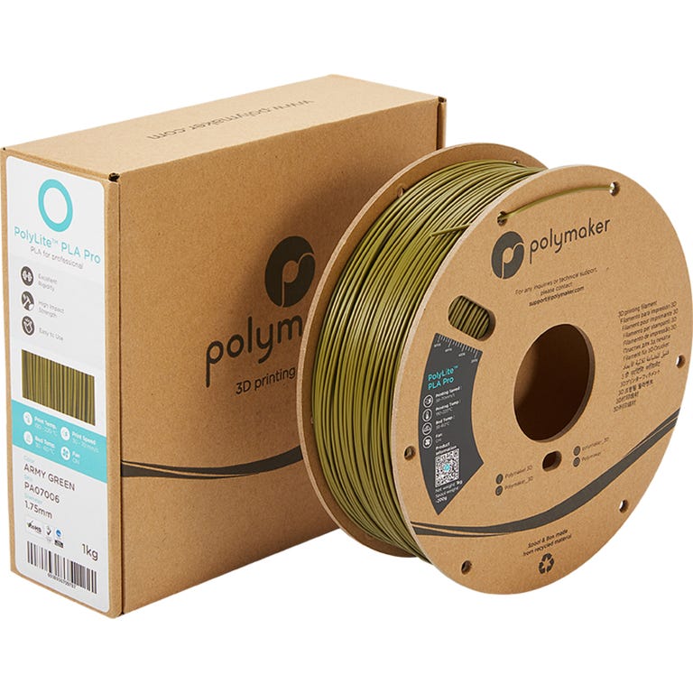 Polymaker PolyLite PLA PRO Army Green - 3DJake France