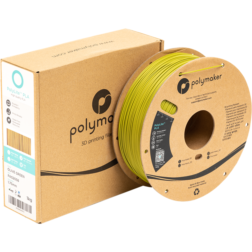 Polymaker PolyLite PLA Olive Green - 3DJake