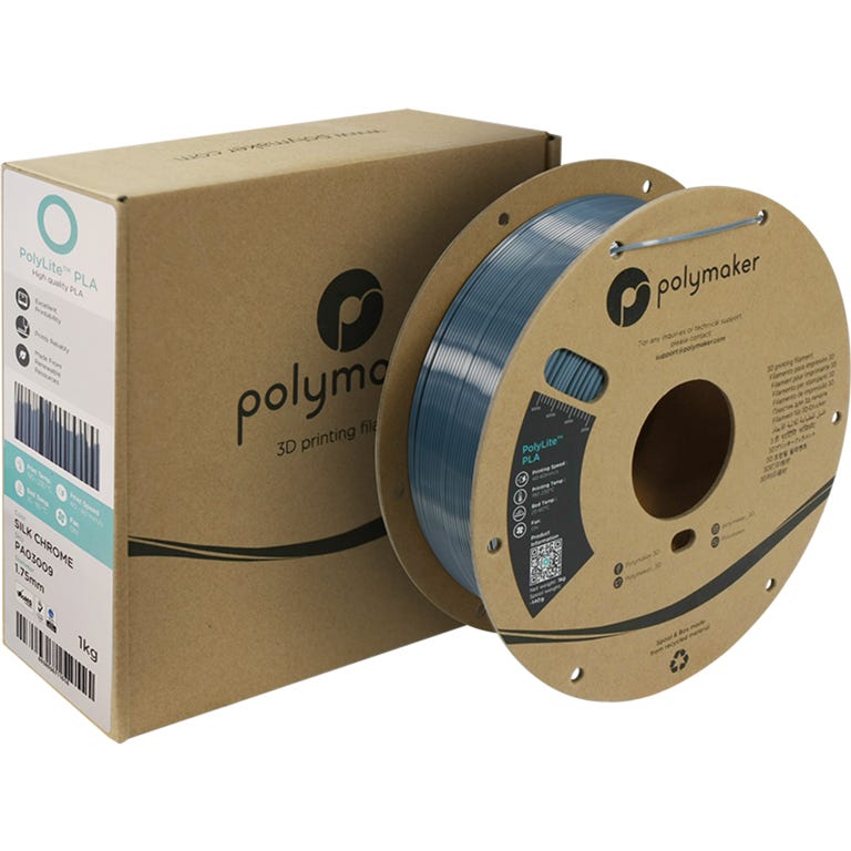 Polymaker PolyLite Silk PLA Chrome - 3DJake International