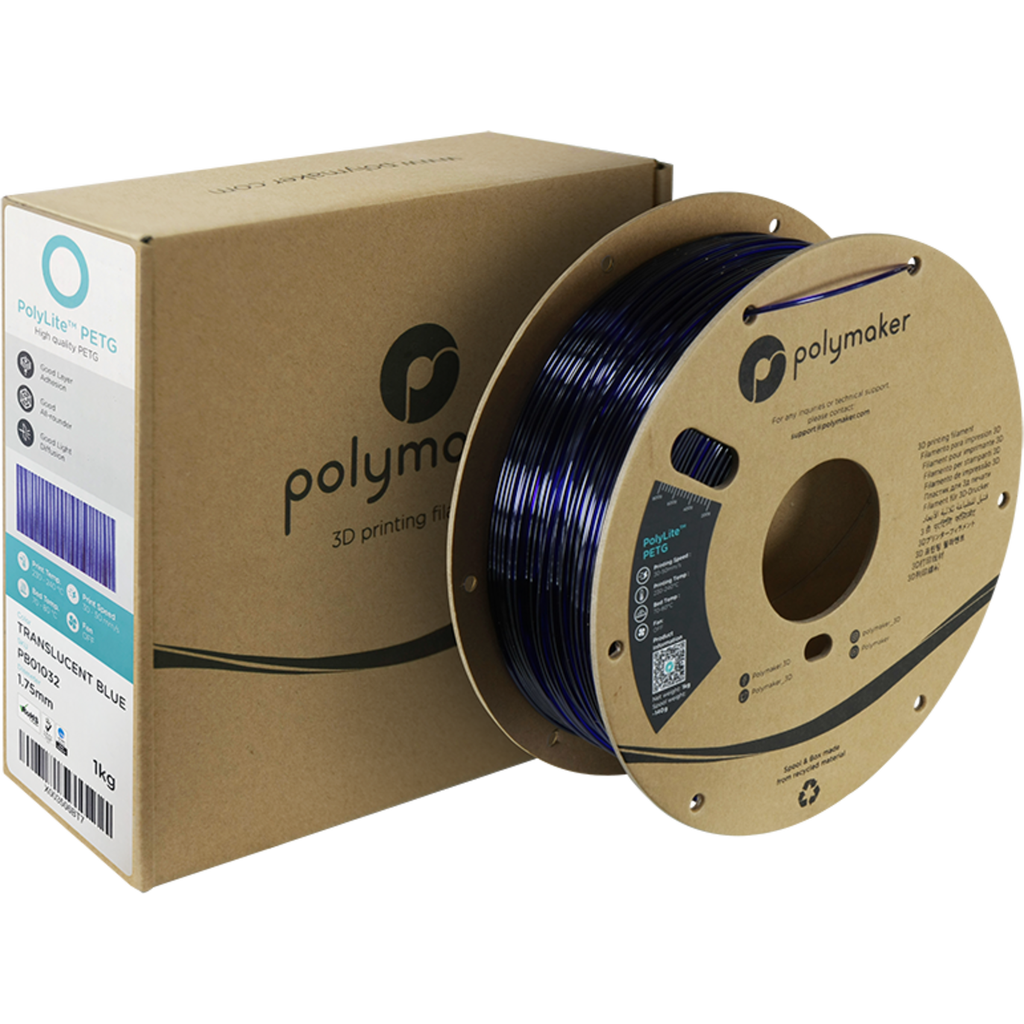 Polymaker PolyLite PETG Translucent Blue - 3DJake International