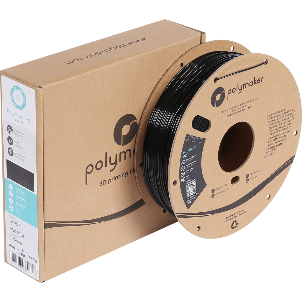 Polymaker Polymax PC Black - 3DJake Česká republika