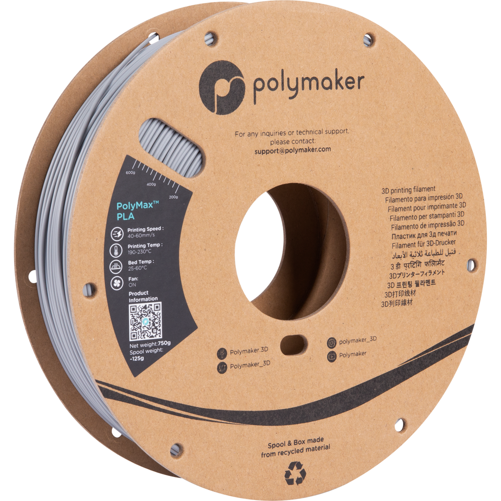 Polymaker PolyMax PLA Grey - 3DJake Ireland