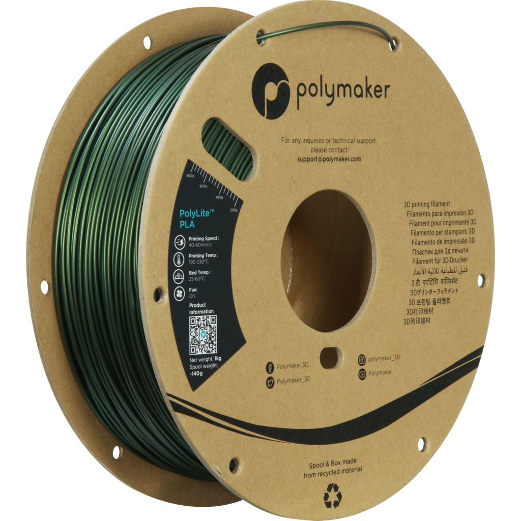 Polymaker PolyLite PLA Sparkle Dark Green - 3DJake Ireland