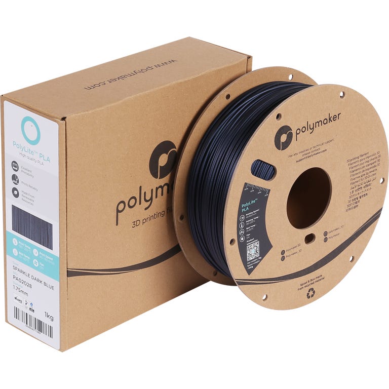 Polymaker PolyLite PLA Sparkle Dark Blue, 1.000 g - 3DJake