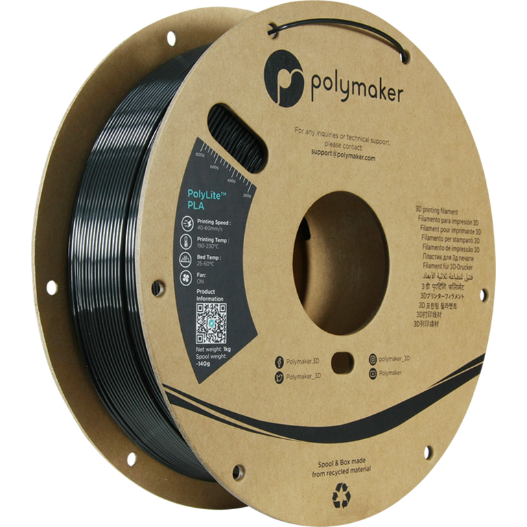 Polymaker PolyLite Silk PLA Black - 3DJake International