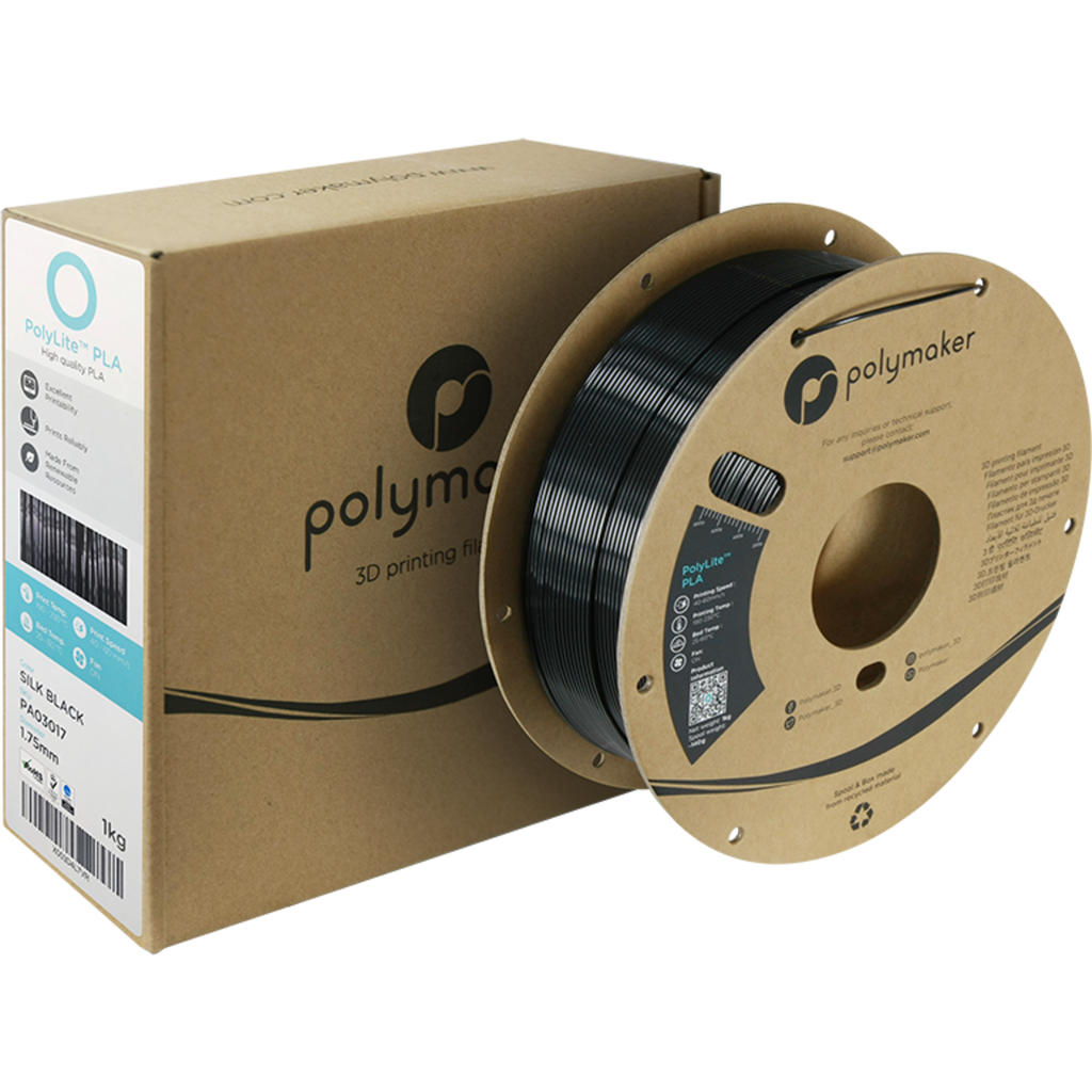 Polymaker PolyLite Silk PLA Black - 3DJake International