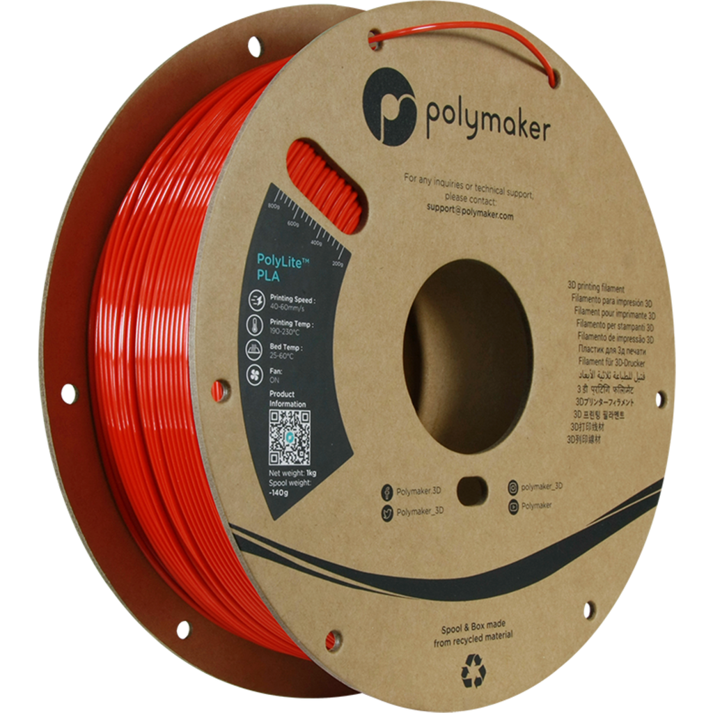 Polymaker PolyLite Silk PLA Red - 3DJake International