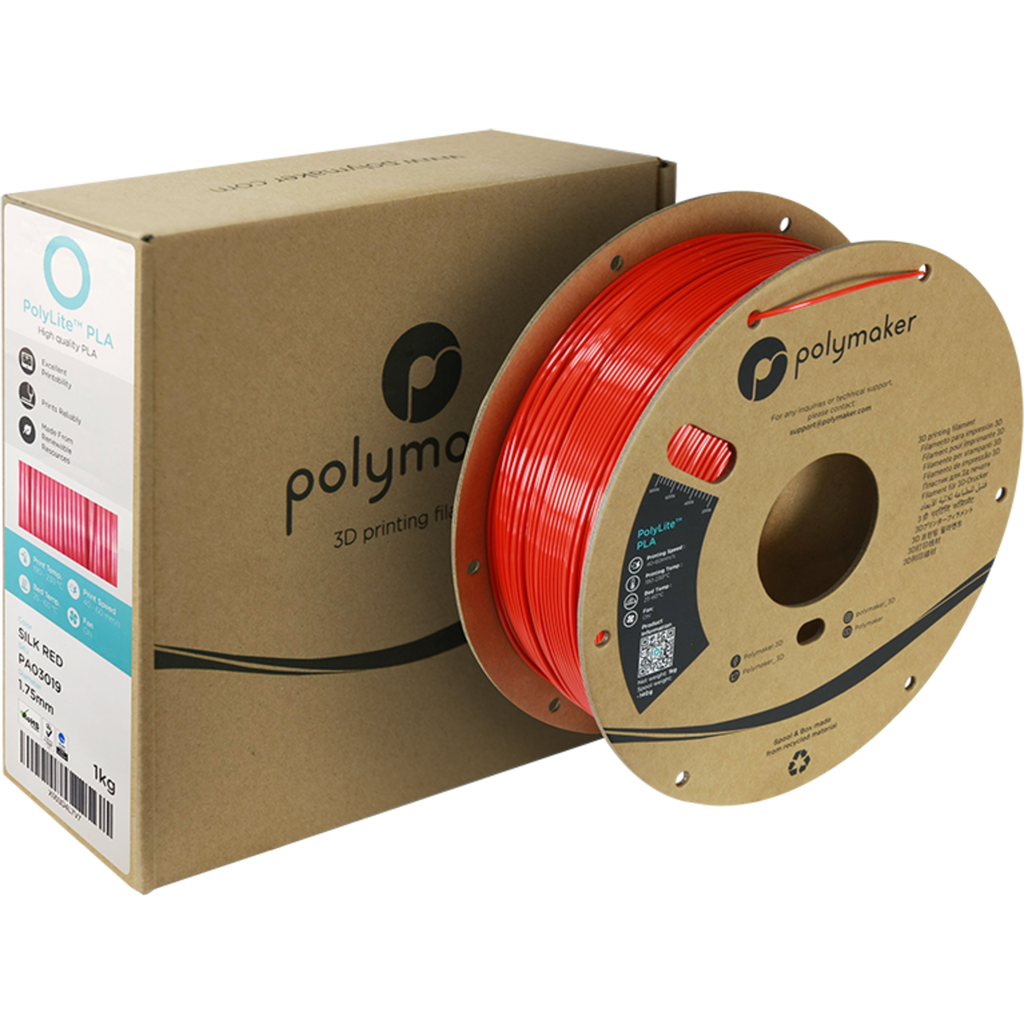 Polymaker PolyLite Silk PLA Red - 3DJake International