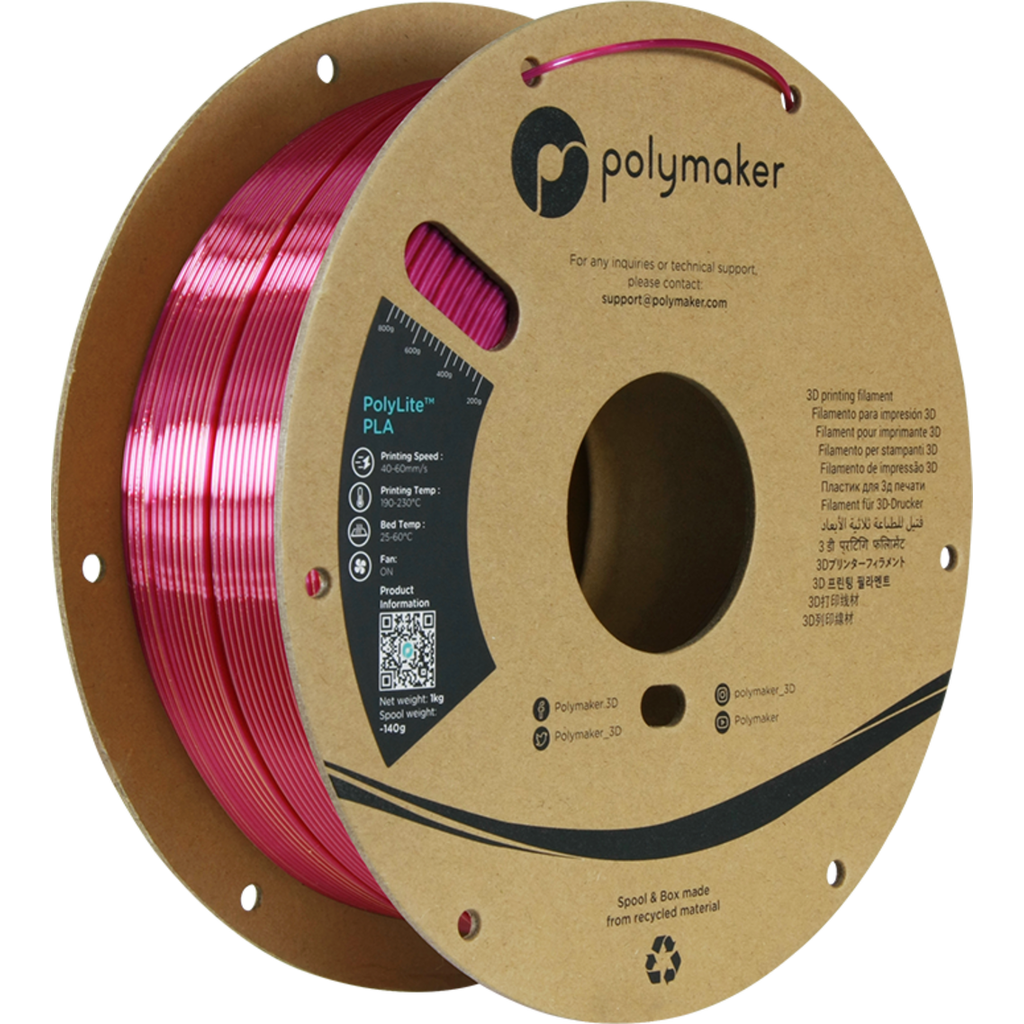 Polymaker PolyLite Dual Silk PLA Banquet Gold Magenta - 3DJake ...
