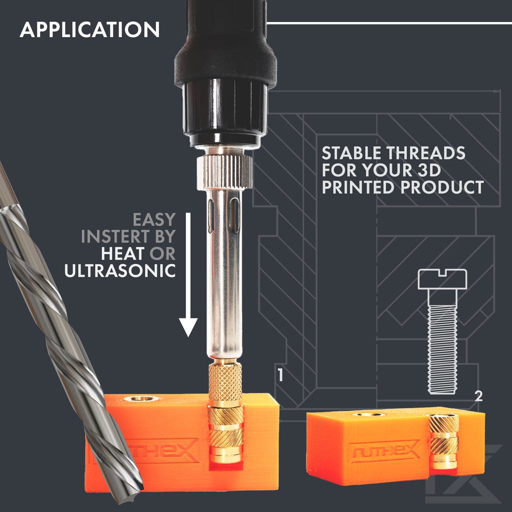 ruthex Caja de Insertos Roscados M2/M3/M4/M5, 1 set - 3DJake España