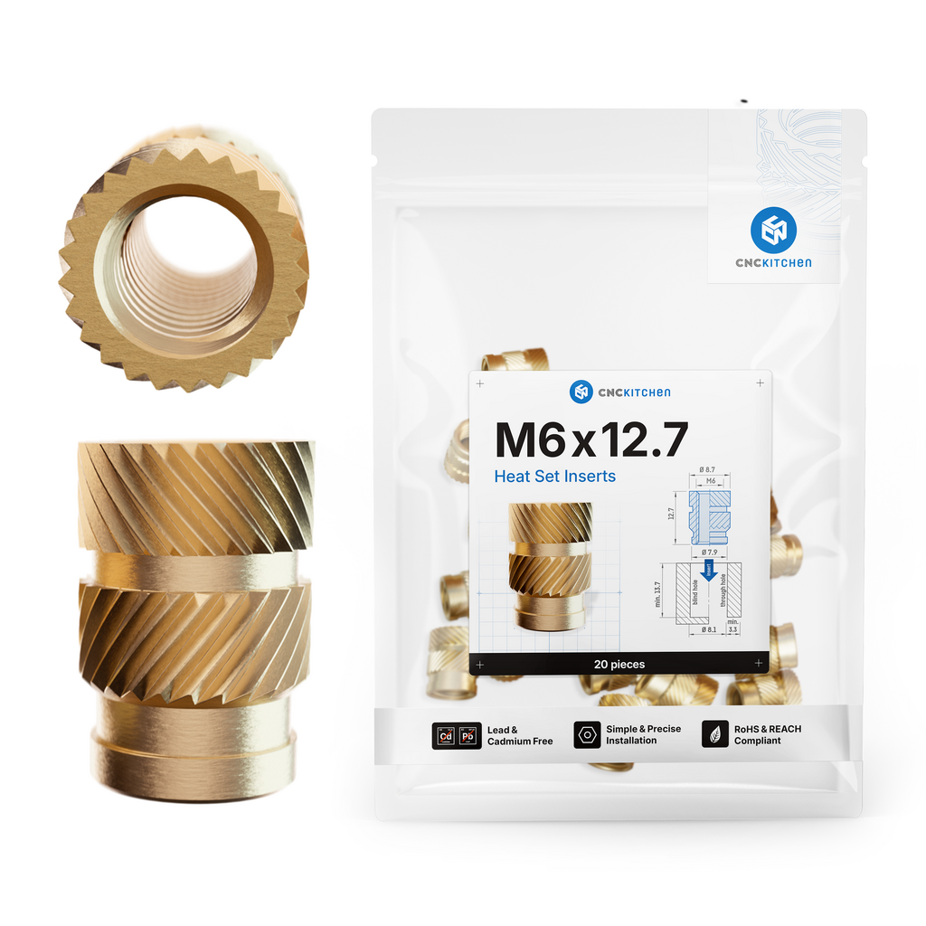 CNC Kitchen Threaded Inserts M6 Standard - 3DJake Switzerland