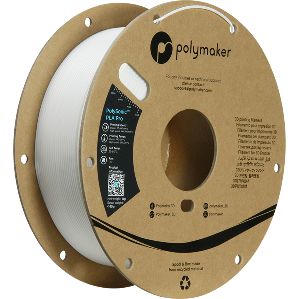 Polymaker PolySonic PLA Pro White - 3DJake Österreich