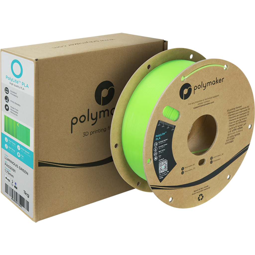 Polymaker PolyLite Luminous PLA Green - 3DJake International