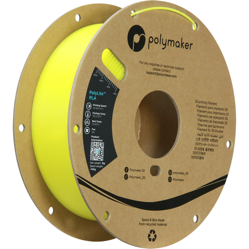 Polymaker PolyLite Luminous PLA Yellow - 3DJake España
