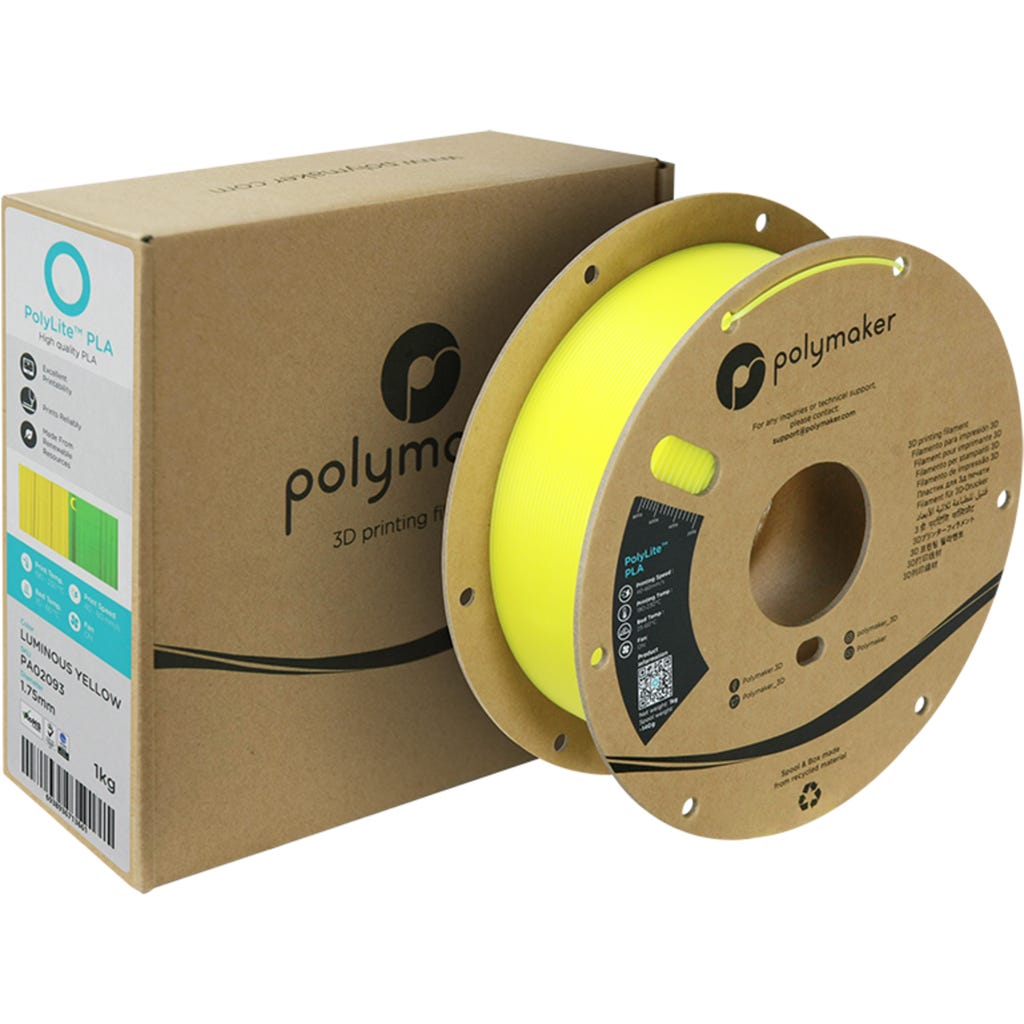 Polymaker PolyLite Luminous PLA Yellow - 3DJake Deutschland