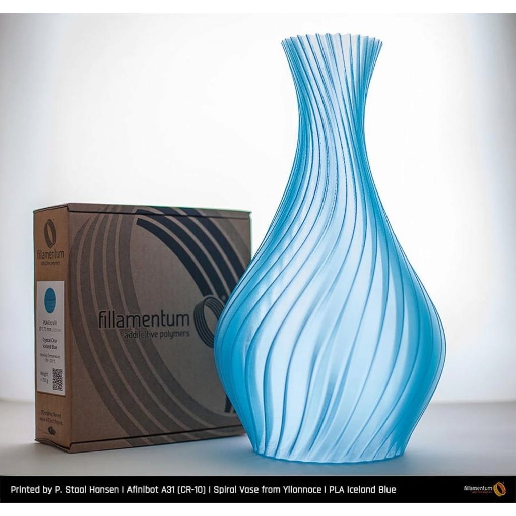 Fillamentum PLA Crystal Clear Iceland Blue - 3DJake France