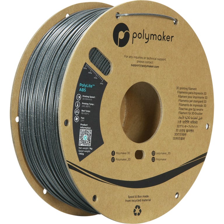 Polymaker PolyLite ABS Galaxy Dark Grey - 3DJake International