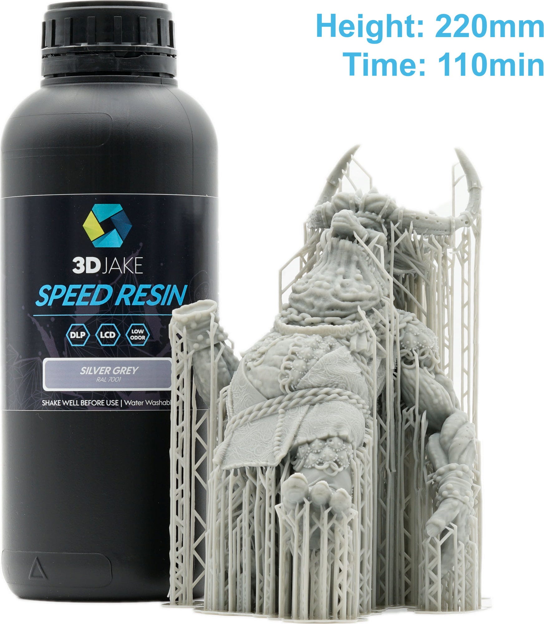 3DJAKE Speed Resin Gris Argent, 1.000 g - 3DJake France