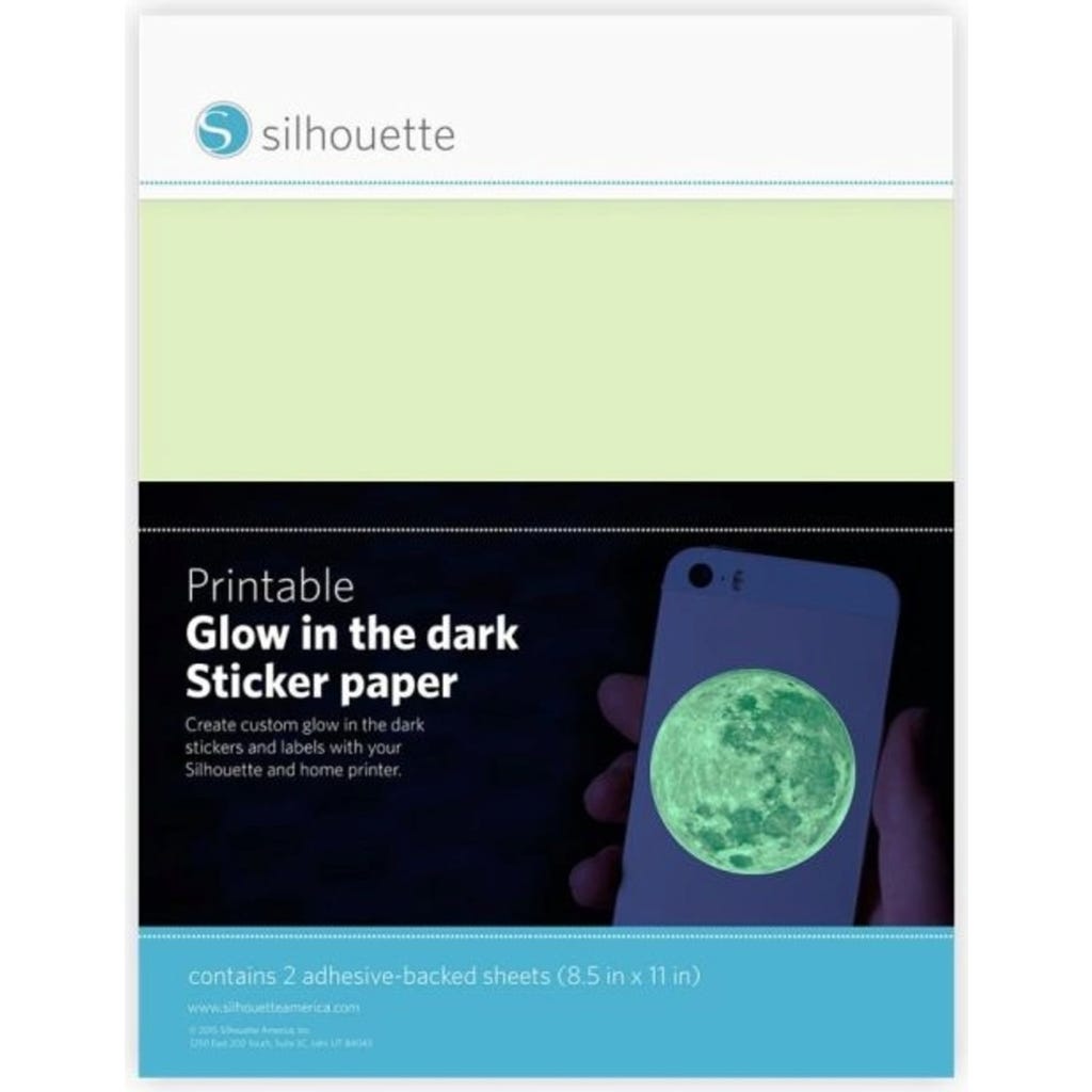 Silhouette Printable Glow-in-the-Dark Sticker Paper, 1 set - 3DJake ...