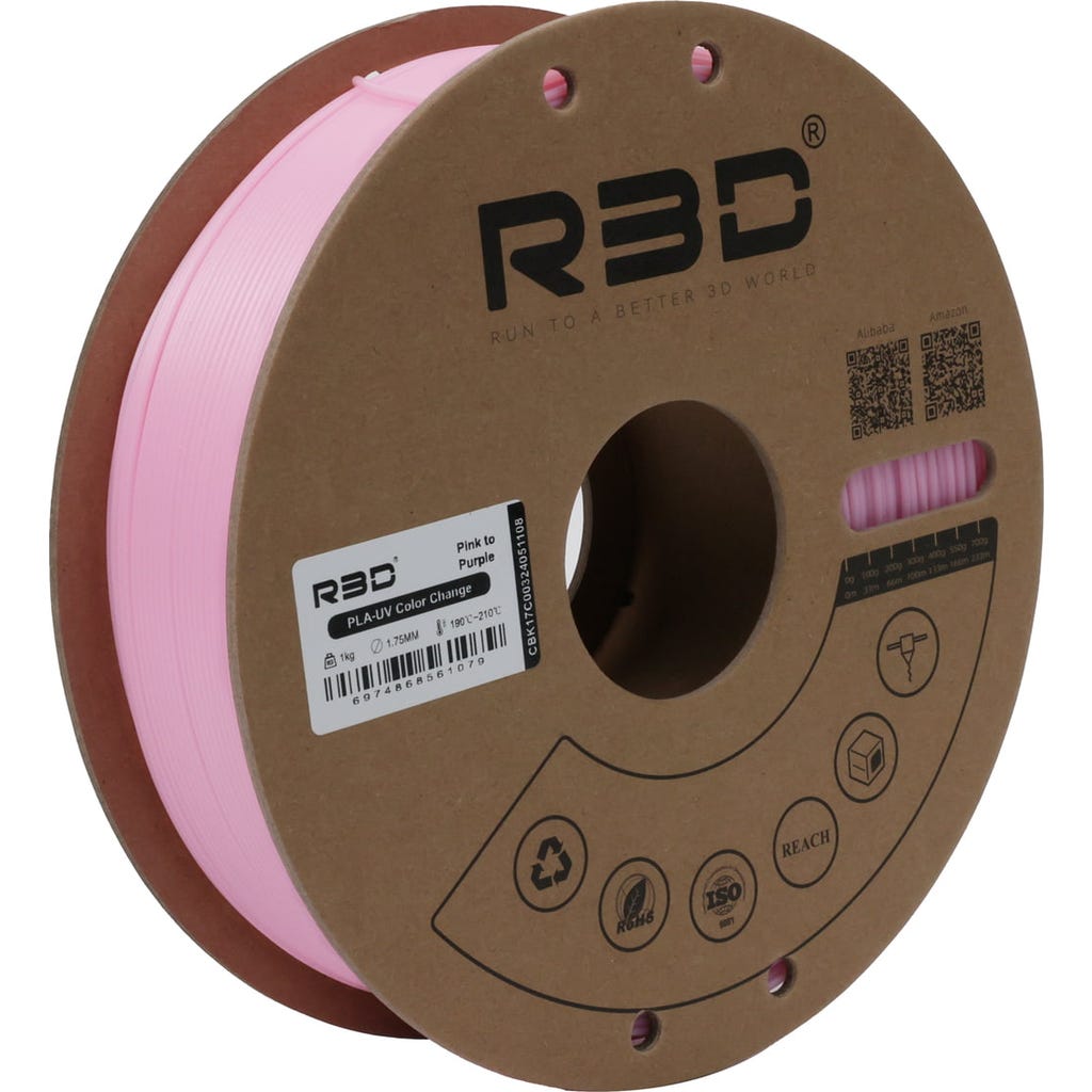 R3D PLA UV Color Change Pink to Purple - 3DJake Česká republika