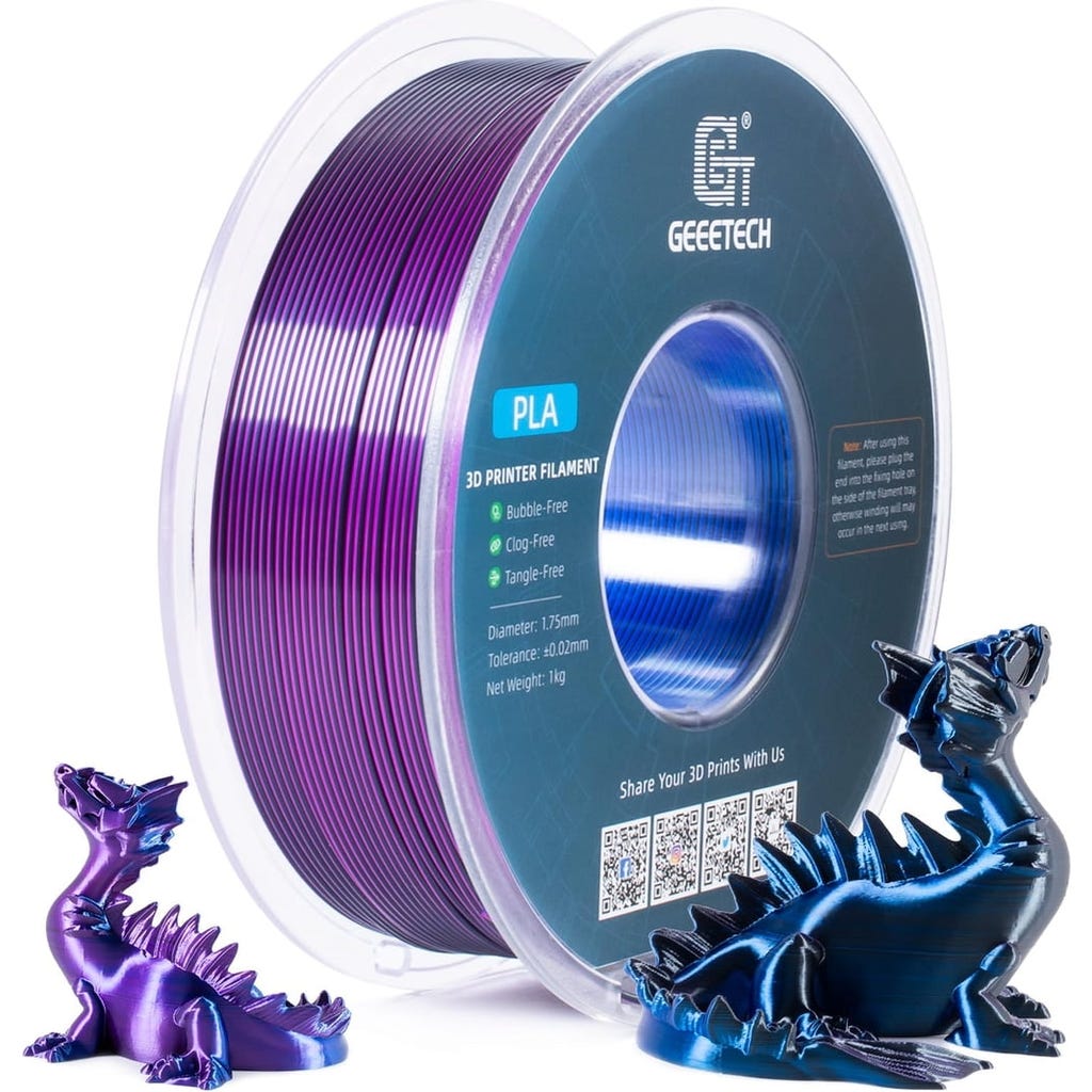 GEEETECH PLA Silk Tri-Color Blue+Purple+Black - 3DJake Deutschland