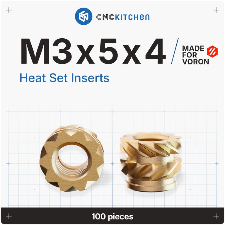 CNC Kitchen Threaded Inserts M3 VORON - 3DJake International