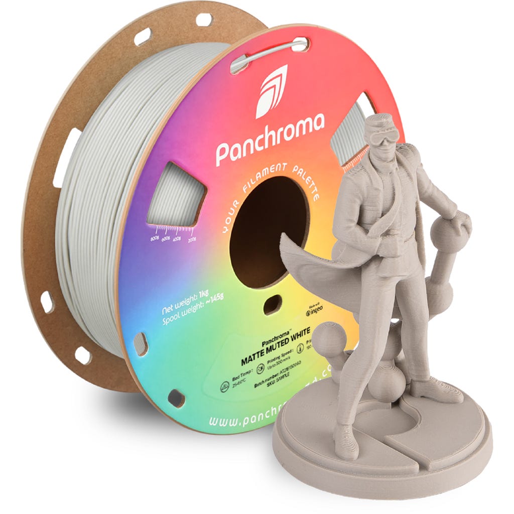 Polymaker Panchroma™ PLA Matte Muted White - 3DJake Česká republika