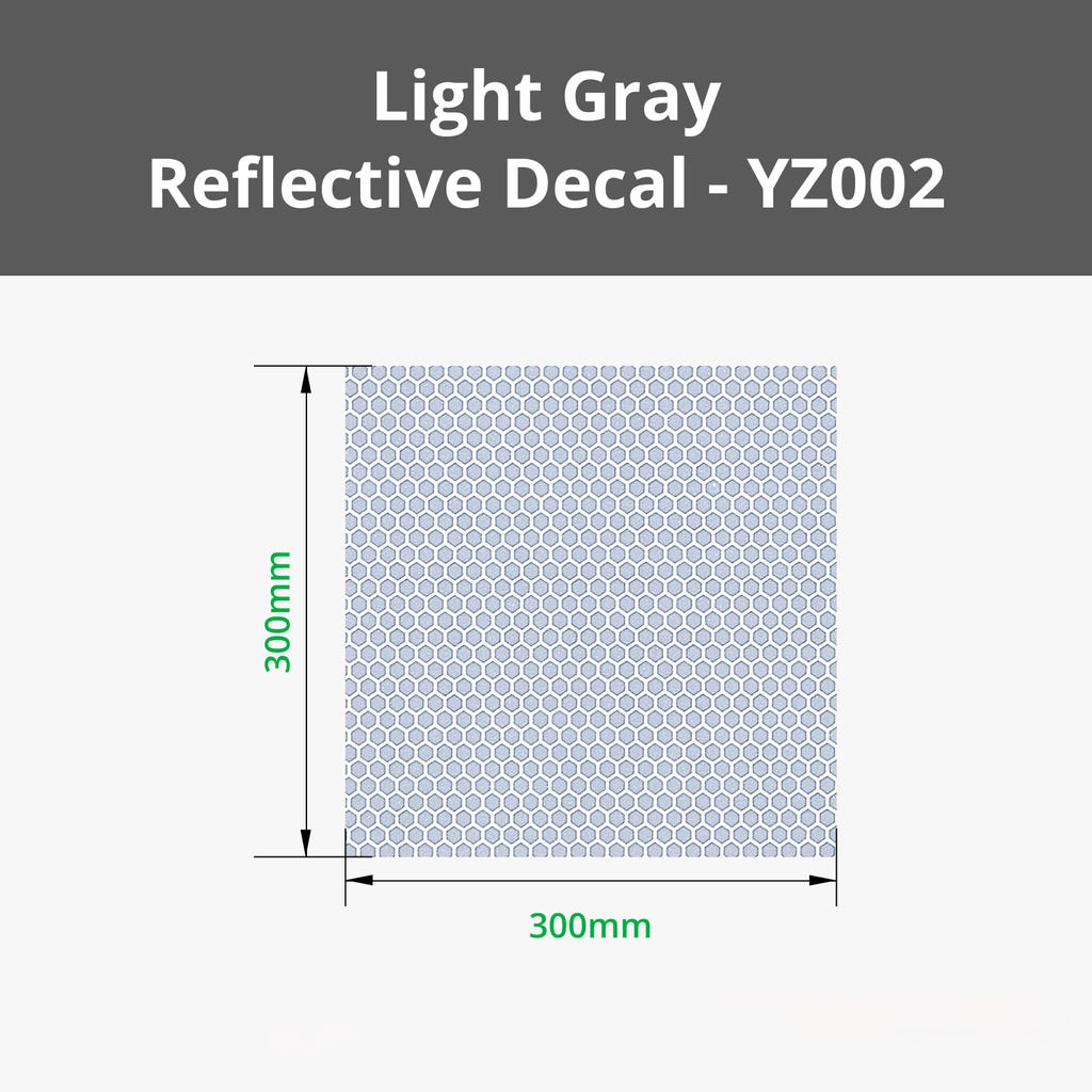 Bambu Lab Light Gray Reflective Decal Sheet, 1 set - 3DJake International