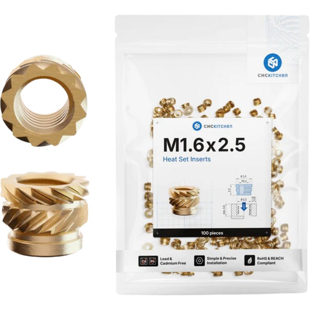 CNC Kitchen Threaded Insert M1 Standard - 3DJake Ireland